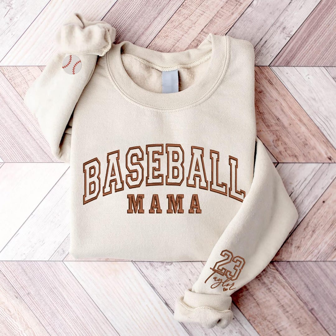 Custom Embroidered Baseball Mama Sweatshirt, Personalized Baseball Mom ...