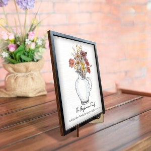 Custom Birth Flower Wooden Plaque With Stand,gifts for Mom, Grandma ...