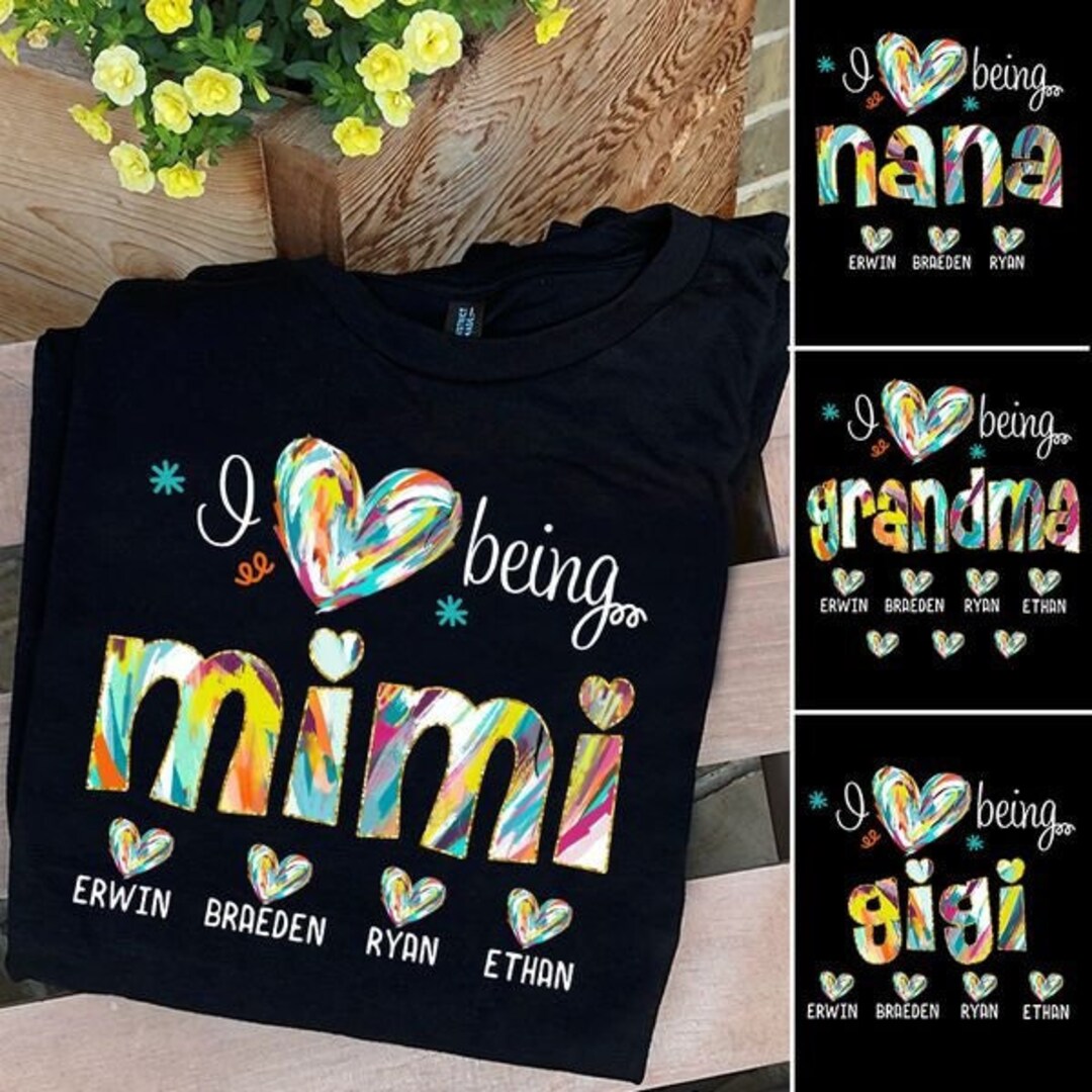 Personalized I Love Being Mimi Shirt, Clipart Mimi Shirt With Kids ...