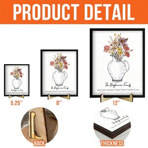 Custom Birth Flower Wooden Plaque With Stand,gifts for Mom, Grandma ...