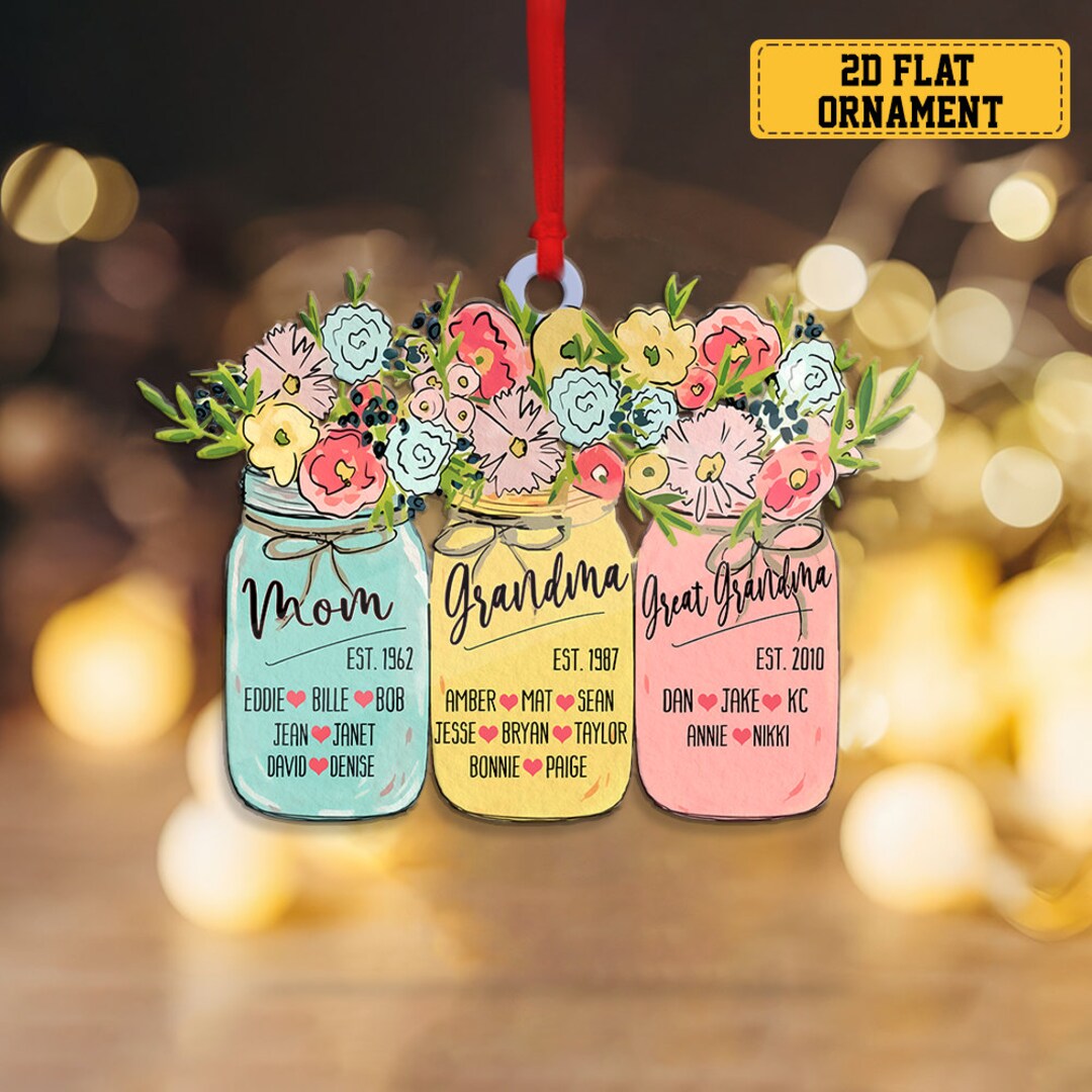 Personalized Mom Grandma Great Grandma Ornament, Three Generations ...