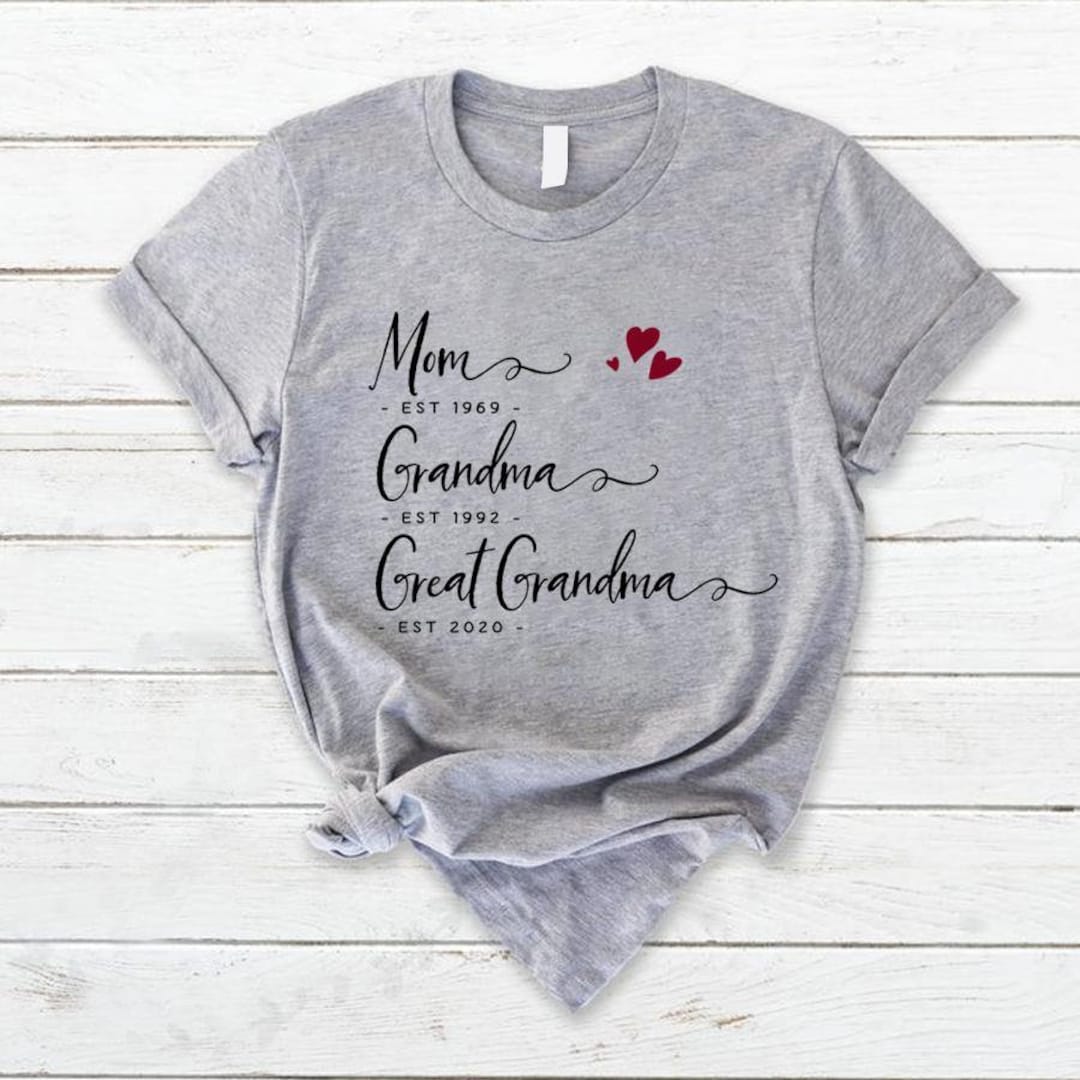 Personalized Great Grandma Shirt, to Be Shirt, Mom Est Grandma Est ...