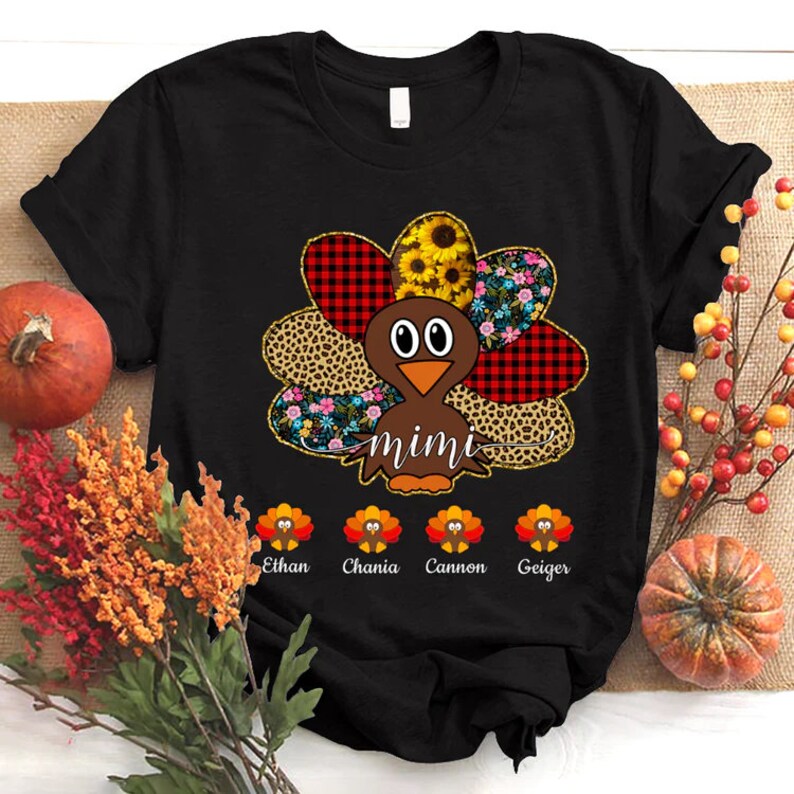 Personalized Turkey Grandma Shirt Custom Nickname Nana Turkey - Etsy