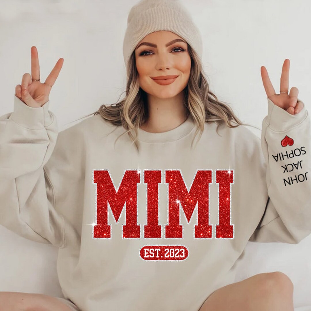 Custom Glitter Mimi Sweatshirt, Christmas Mimi Sweatshirt, Mimi Sweater ...