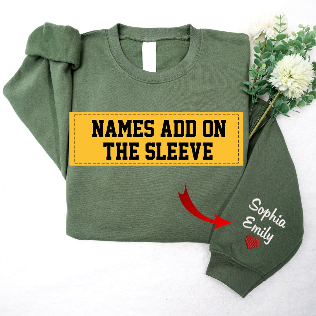 Names on Sleeve - Add On, Add Names on Sleeve for Applique Embroidered ...