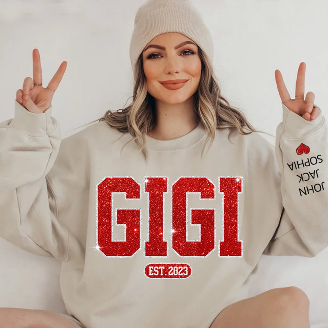 Custom Glitter Gigi Sweatshirt, Christmas Gigi Sweatshirt, Gigi Sweater ...