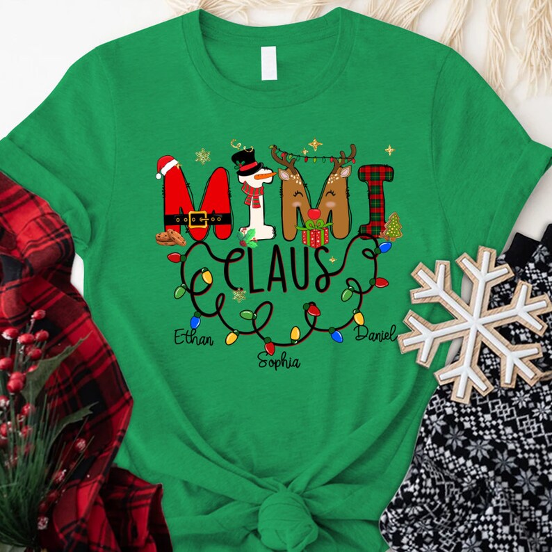 Custom Christmas Mimi Claus T Shirt Christmas Doodle Grandma - Etsy