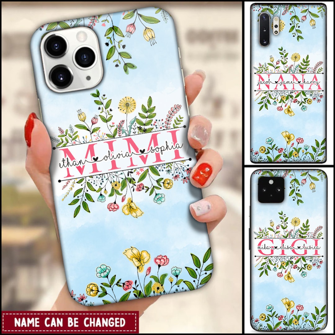 Personalized Grandma Phonecase, Mom Phonecase, Grandma Wildflower ...