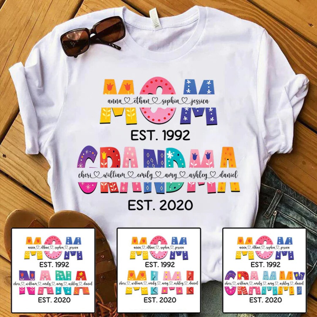 Personalized Mom Grandma Shirt Custom Mommy Nana Shirt Custom Mimi