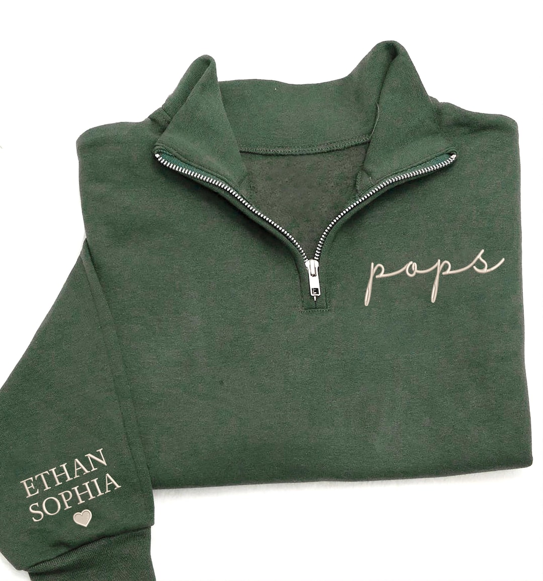 Personalized Pops Sweatshirt, Custom Dad Zip up Sweater, Custom ...