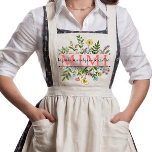 Custom Grandma Linen Apron for Women, Nana Wildflower Apron, Mom ...