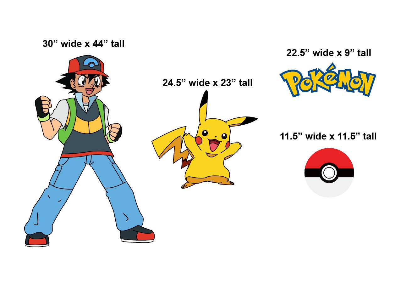 Pokemon Cutouts, Ash Ketchum, Pikachu, Pokemon Yard Signs, Pokemon ...