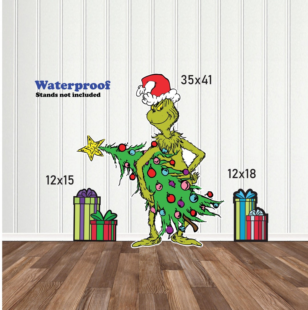 Grinch Christmas Cutout, Grinch Yard Decoration, Grinch Stealing ...