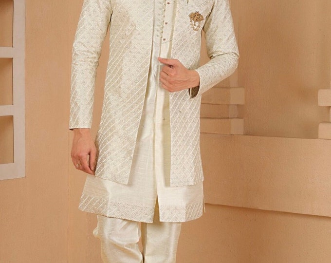 Jodhpuri Kurta With Koti for Men, Wedding Jodhpuri Indian Jacket Custom ...