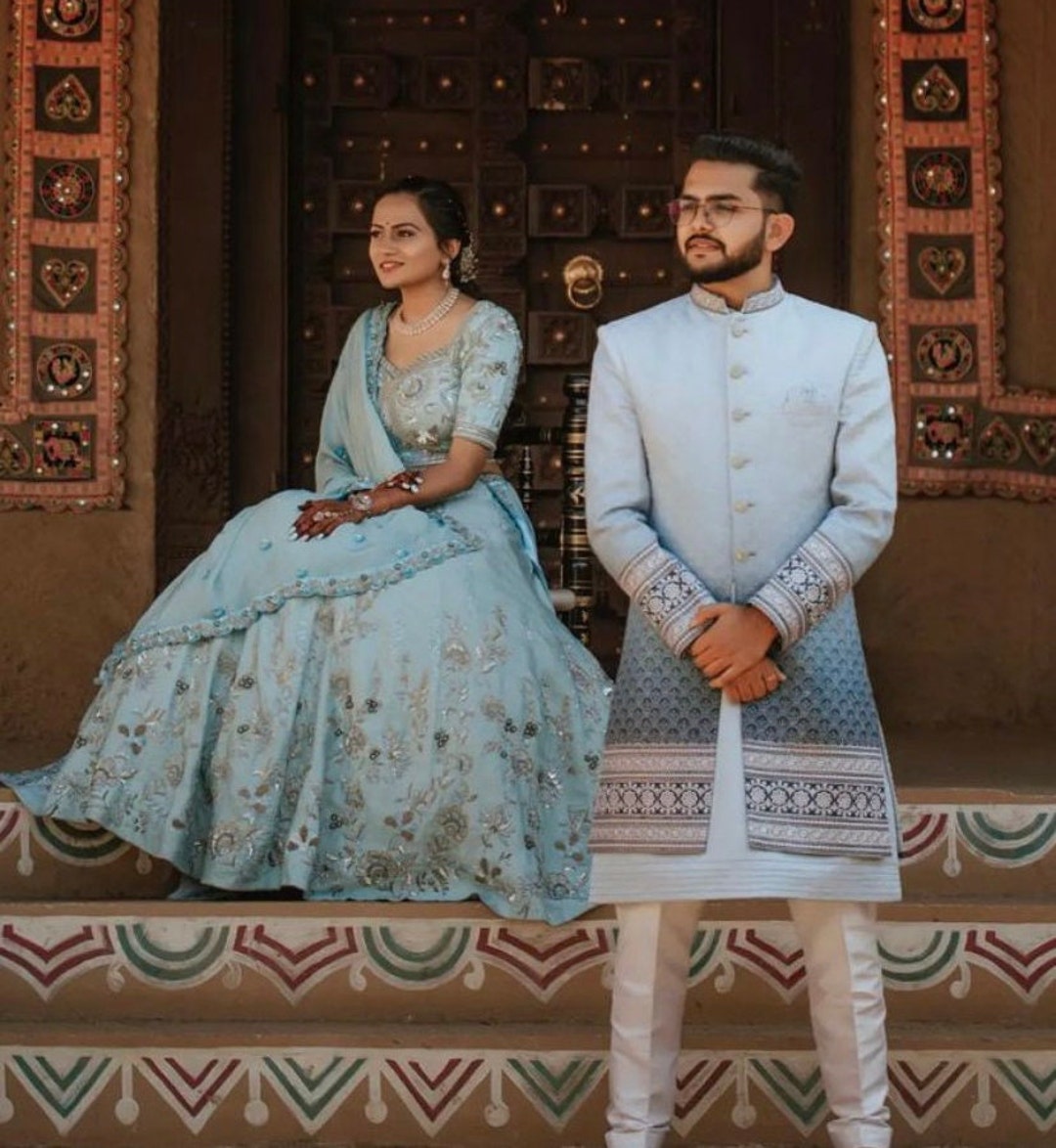 Blue Jodhpuri Suit for Men, Wedding Jodhpuri Indian Jacket Custom ...