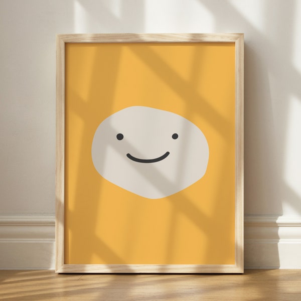 Smiley Face Poster, Set of 2, Wall Art Print Trendy, Smiley Face Print ...
