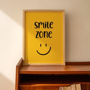 Smiley Face Poster, Set of 2, Wall Art Print Trendy, Smiley Face Print ...