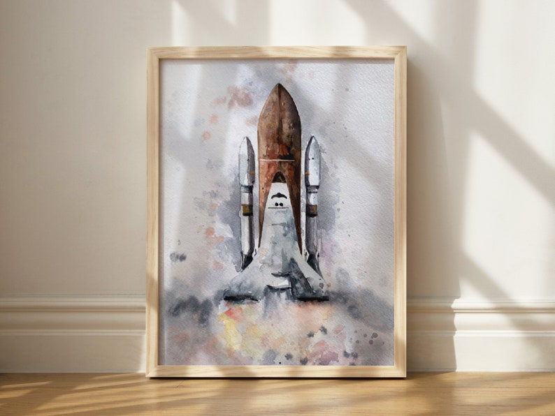 Spaceship Wall Art, Space Shuttle Print, Starship Printable Wall Art ...