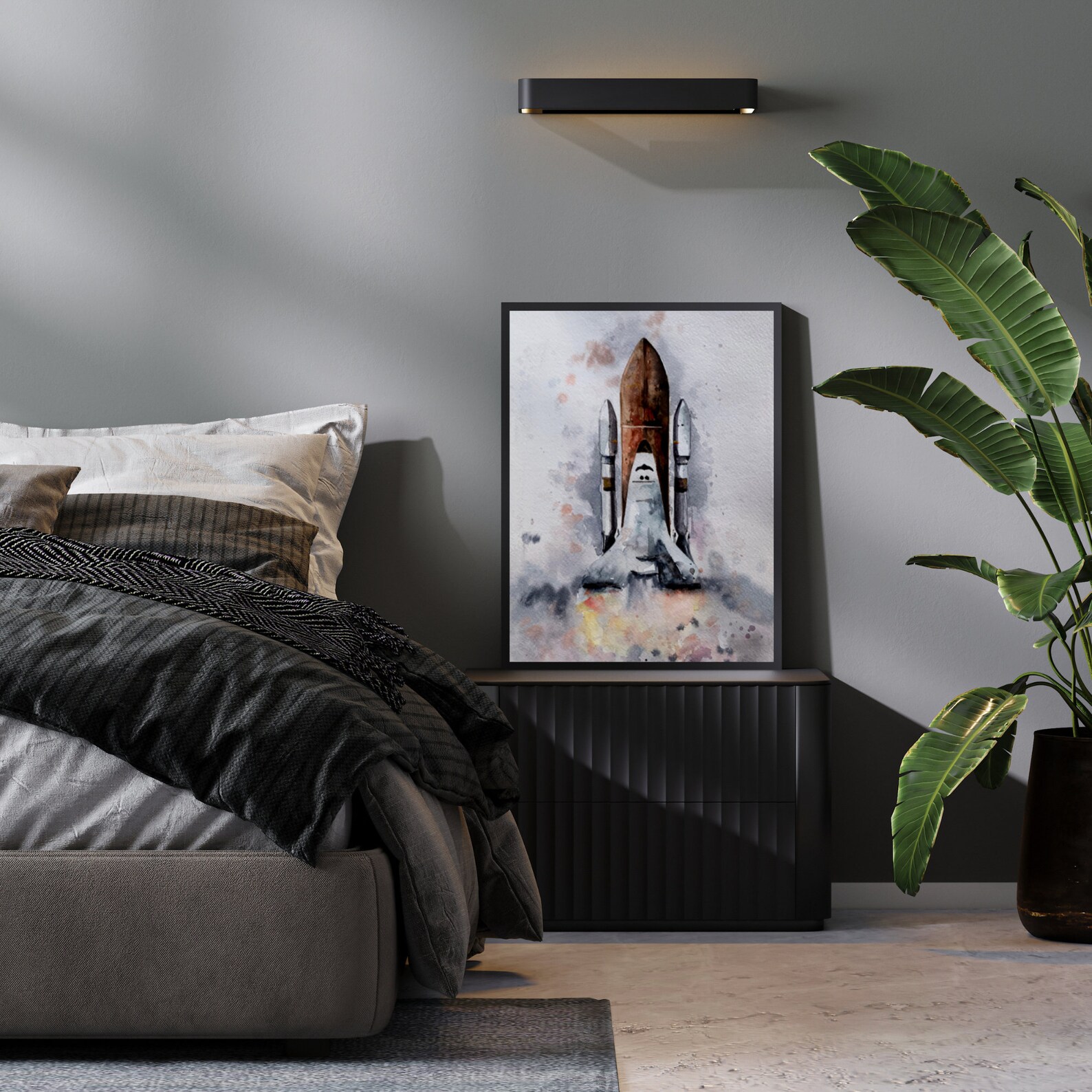 Spaceship Wall Art, Space Shuttle Print, Starship Printable Wall Art ...