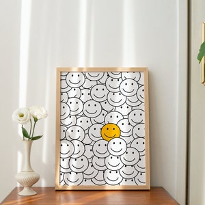 Smiley Face Printable, Trendy Prints, Printable Wall Art, Retro Prints ...