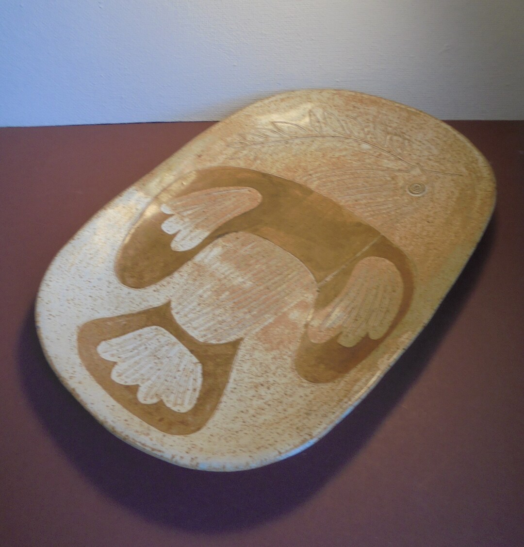 Studio Pottery, Peace Dove Plate / Platter , Marked CCL , Scandinavian ...