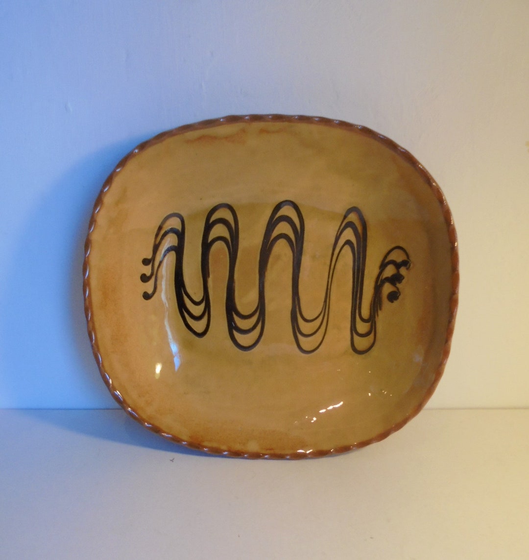 Studio Pottery Slipware Ascot Platter - Etsy UK