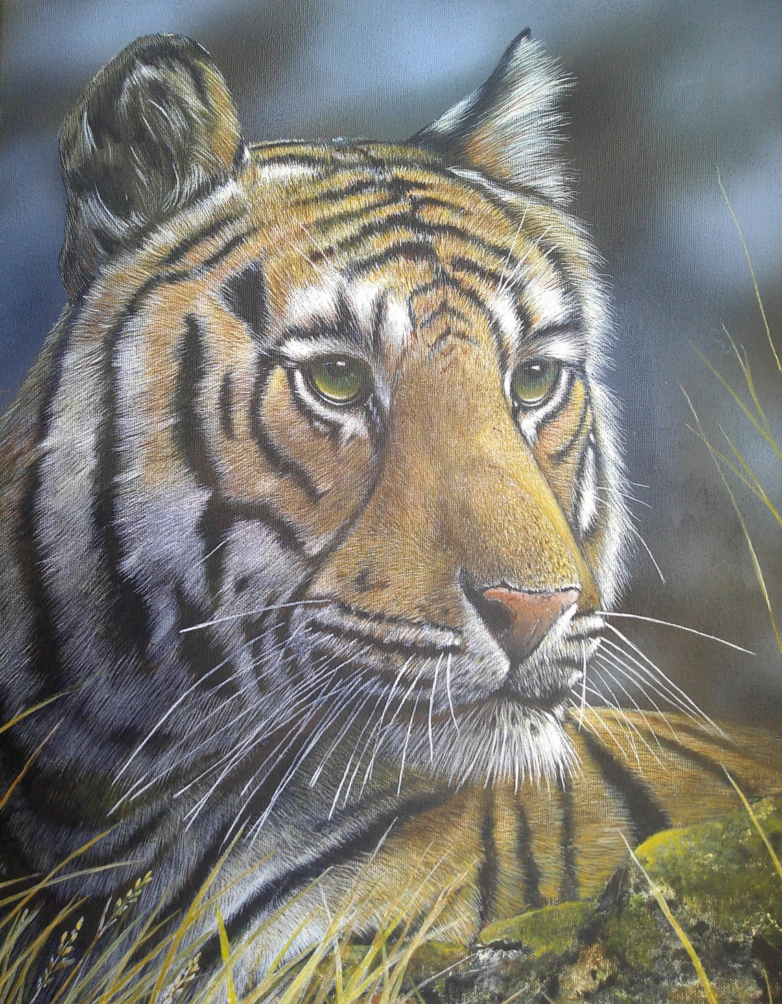 Oil Painting on Canvas of a Tiger by Peter Hildick - Etsy UK
