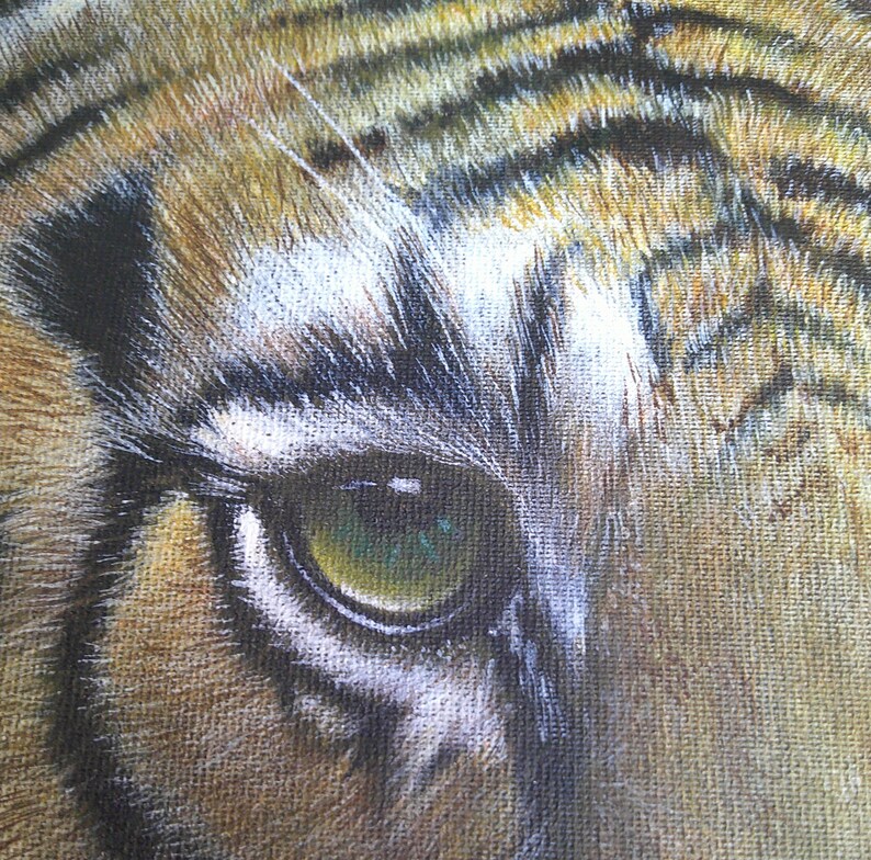 Oil Painting on Canvas of a Tiger by Peter Hildick - Etsy UK