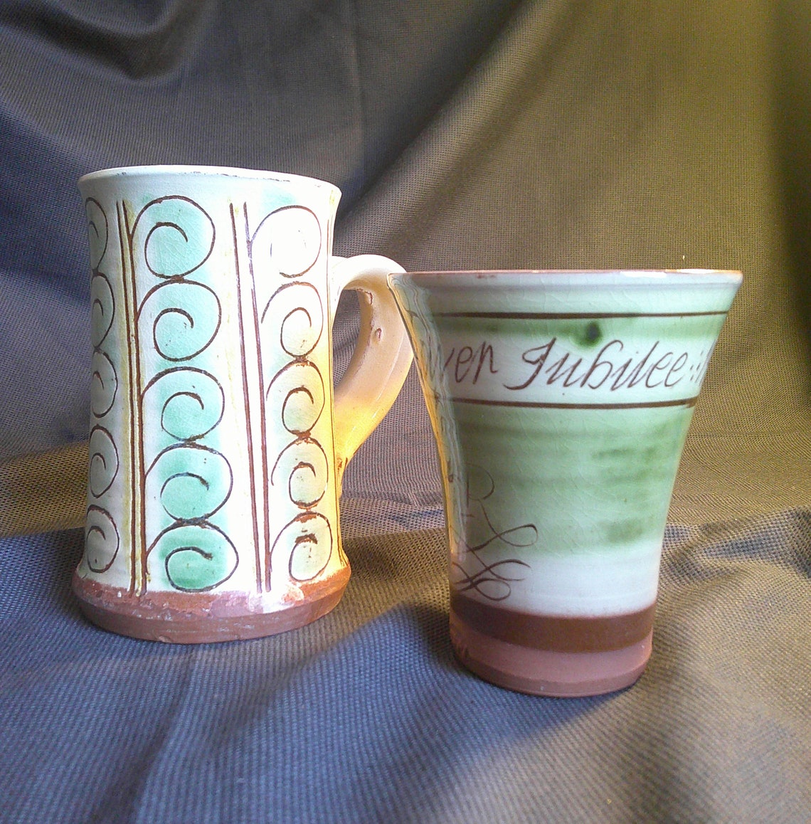 Mary Wondrausch Beaker and a Studio Pottery Slipware Tankard / Mug ...