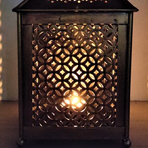 Large Handmade Metal Hurricane Lantern With Hook/clamp, Hanging Candle ...