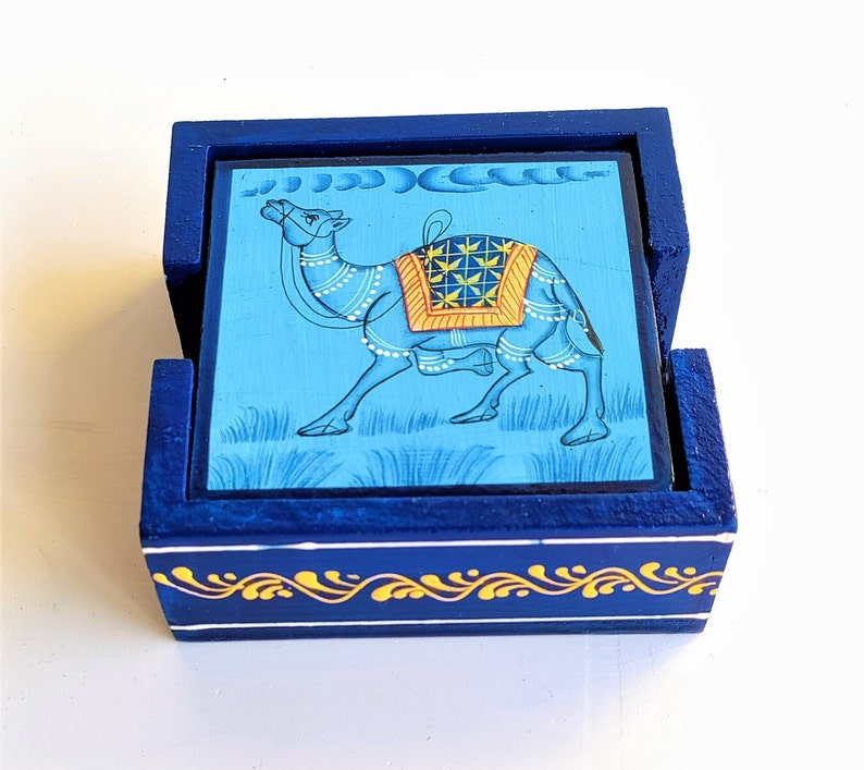 Handpainted Wooden Coasters Indian Traditional Coasters With - Etsy