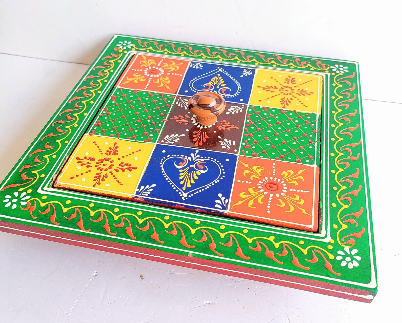 Indian Masala Box Wooden, Handpainted Spices Box for Kitchen - Etsy