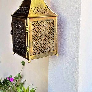 Large Handmade Metal Hurricane Lantern With Hook/clamp, Hanging Candle ...