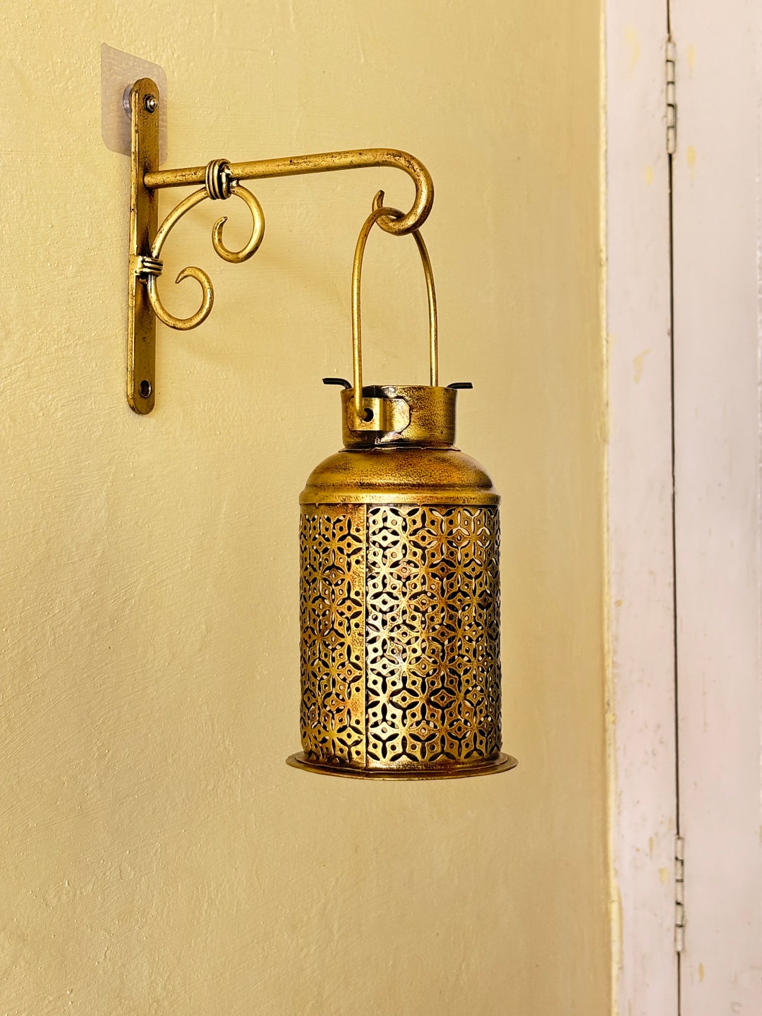 Indian Metal Lantern With Clamp, Hanging Tea Light Holder - Etsy