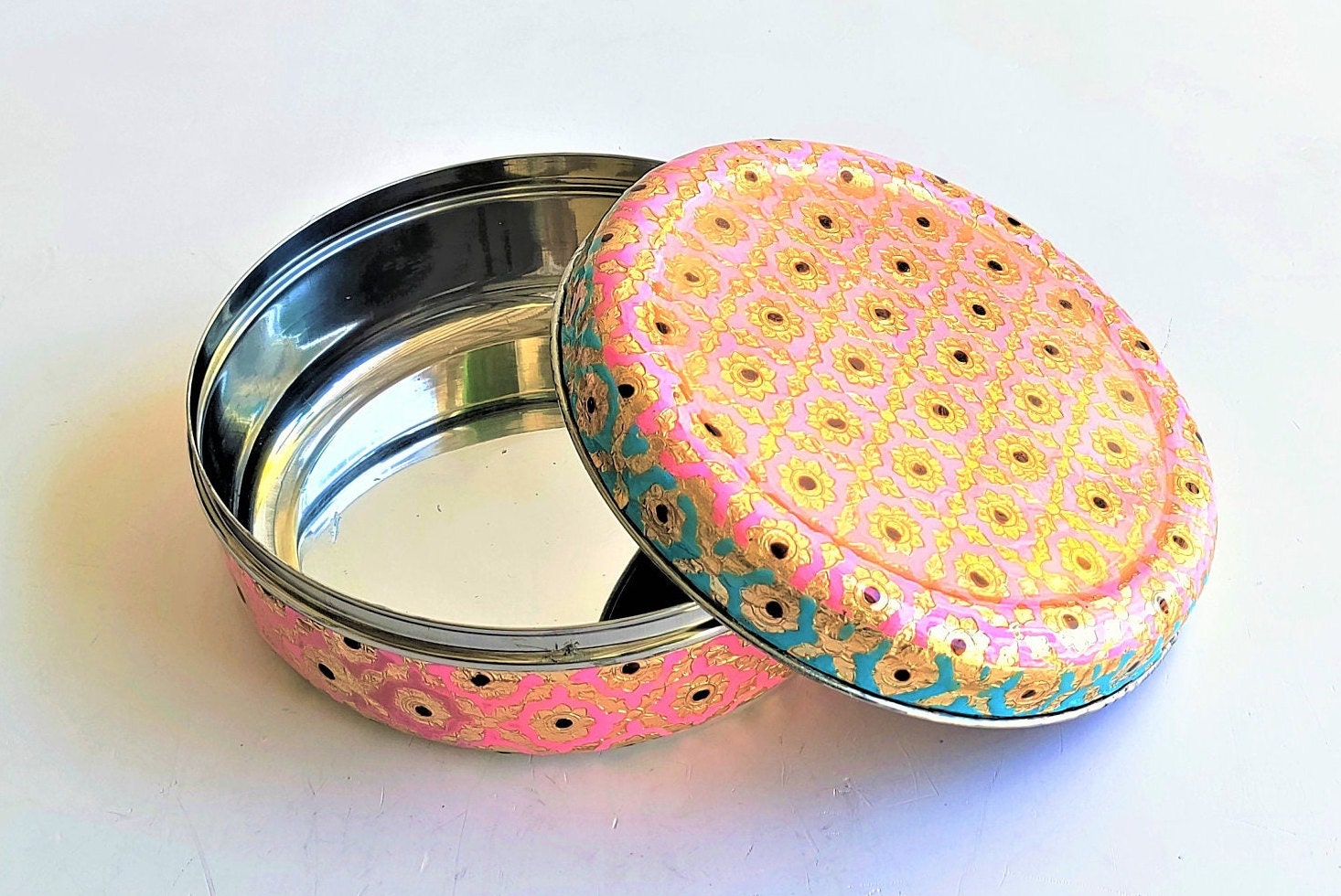 Minakari Steel Box Food Canister Box Handmade Dabba Set of - Etsy