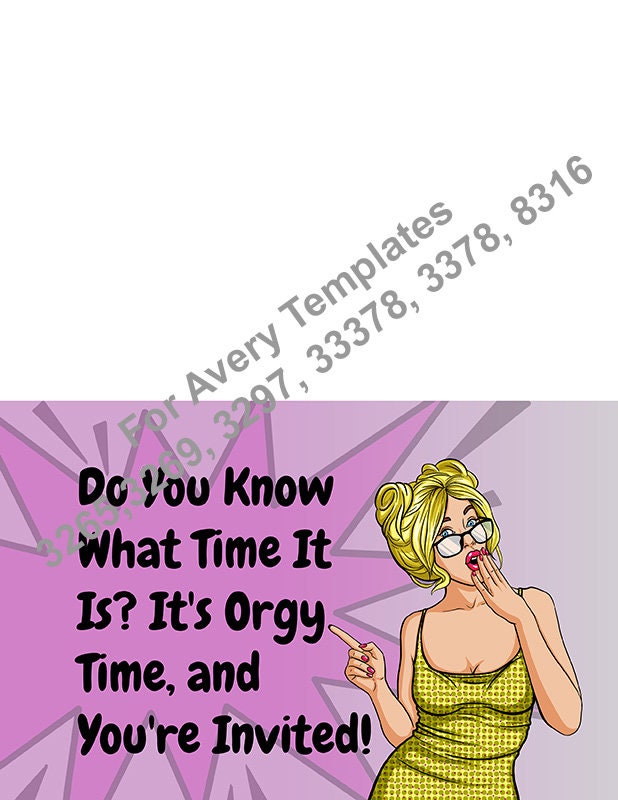 Swinger Lifestyle Printable Greeting Card Orgy Invitation Gag T