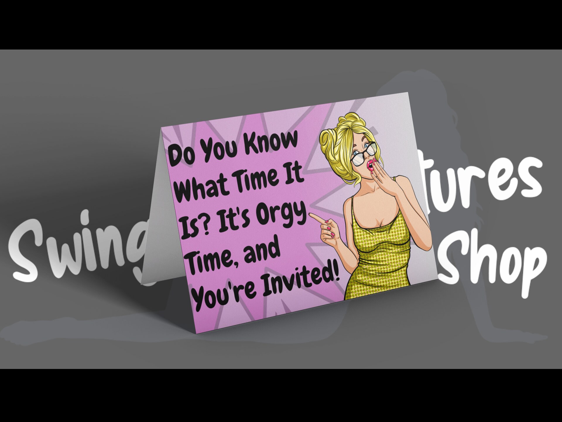 Swinger Lifestyle Printable Greeting Card Orgy Invitation Gag T