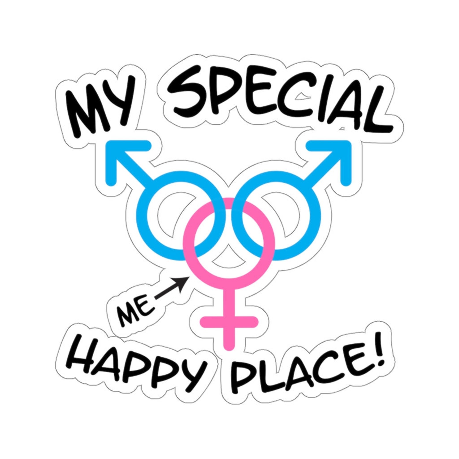 Swinger Lifestyle Mfm Threesome Sticker Happy Place Swinger Etsy