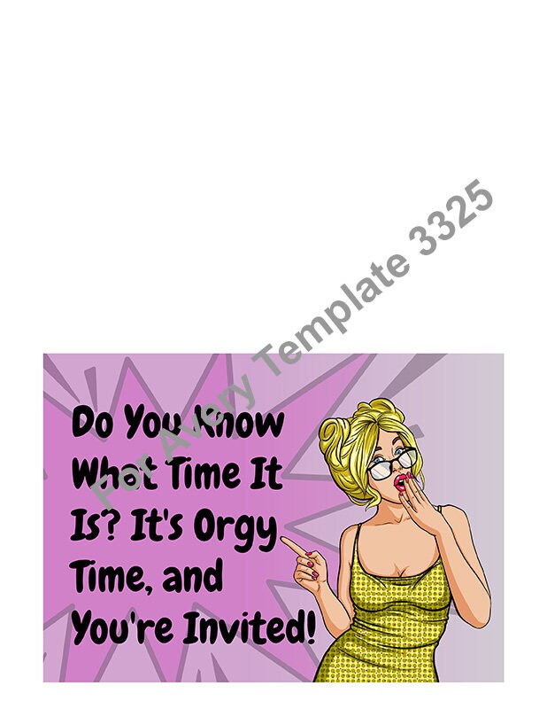 Swinger Lifestyle Printable Greeting Card Orgy Invitation Gag T