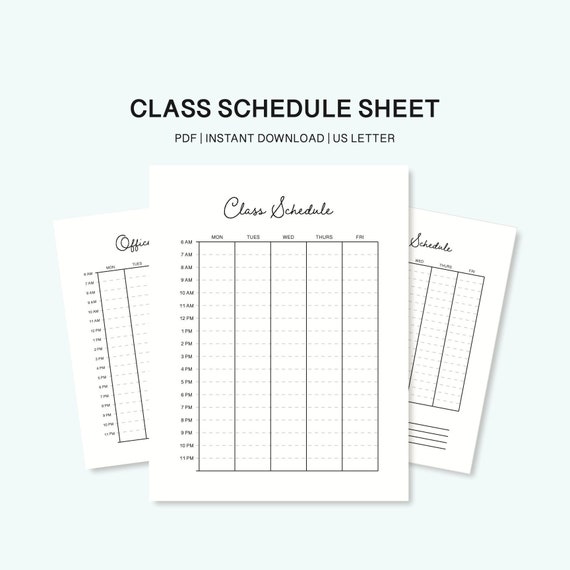 Weekly Class Planner Printable Instant Download PDF | Etsy