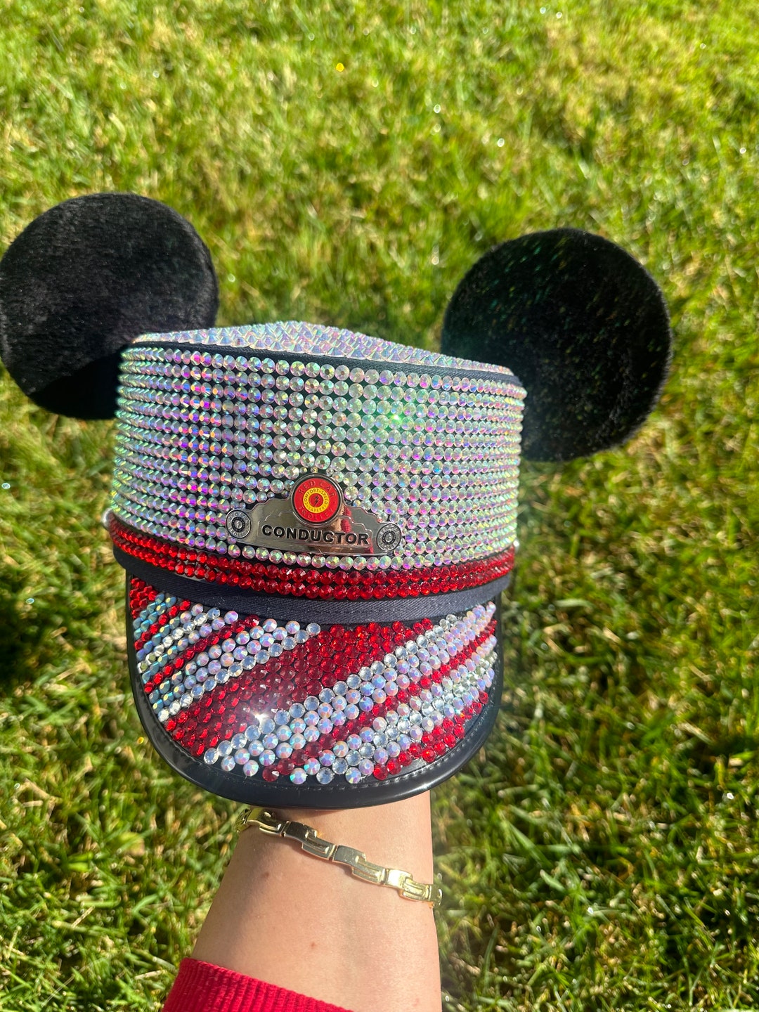 Christmas Candy Cane Mickey Mouse Conductor Hat - Etsy