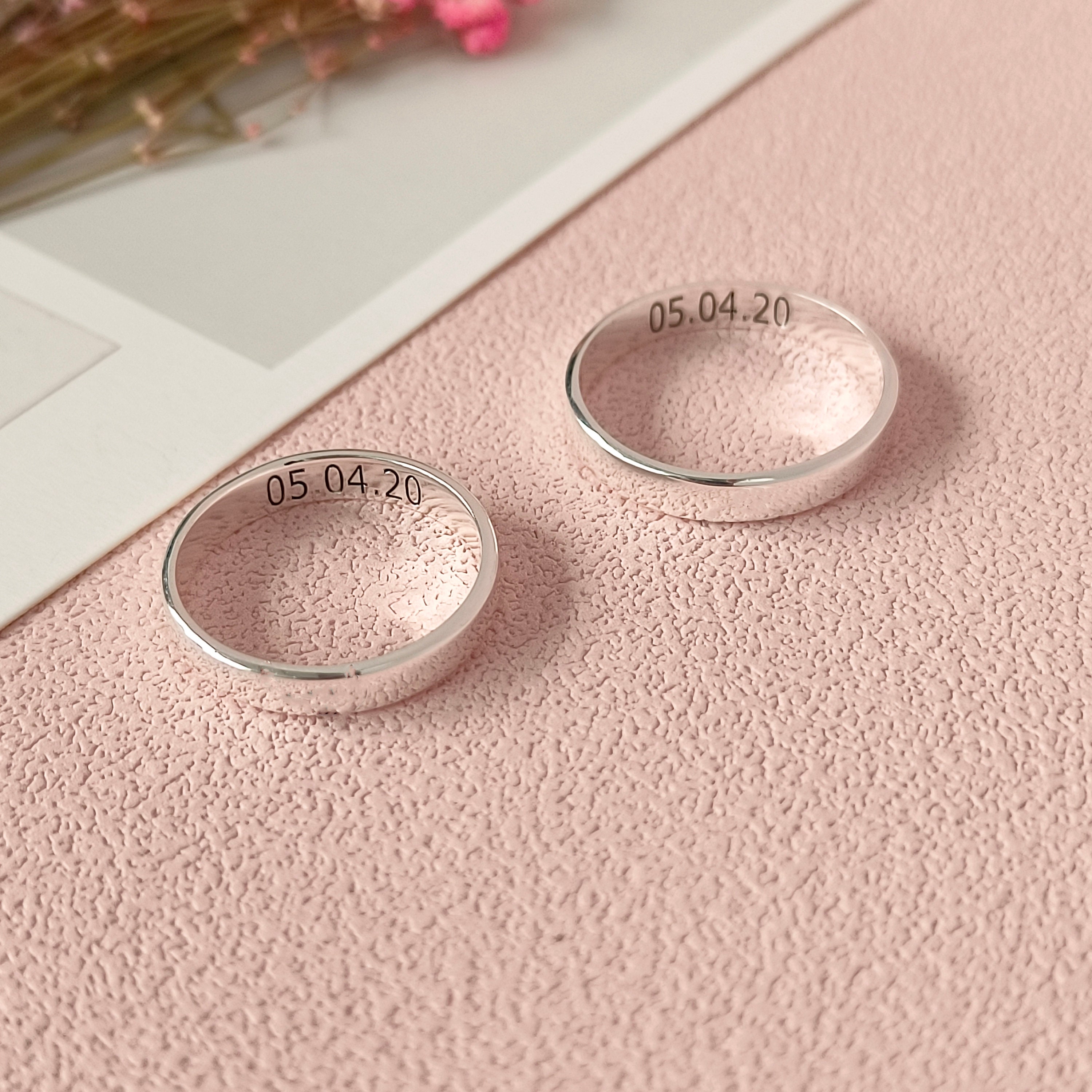 Personalized Couple Rings Custom Couple Rings Gold Silver - Etsy