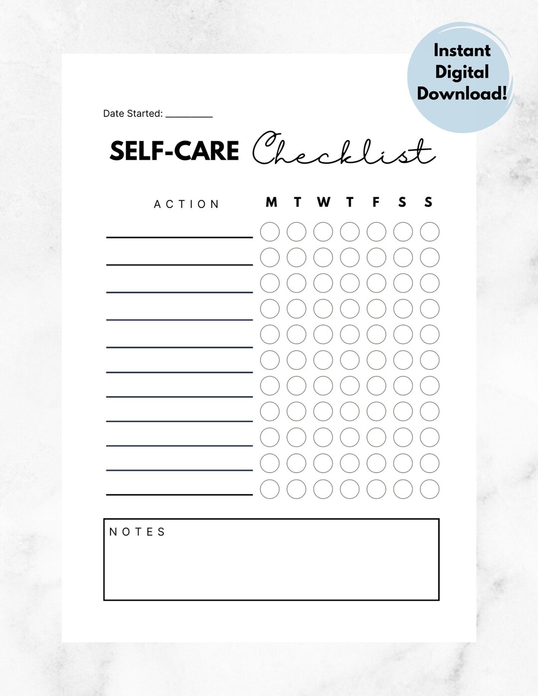 Self-care Checklist, Self Care Tracker, Weekly Planner, To-do List ...