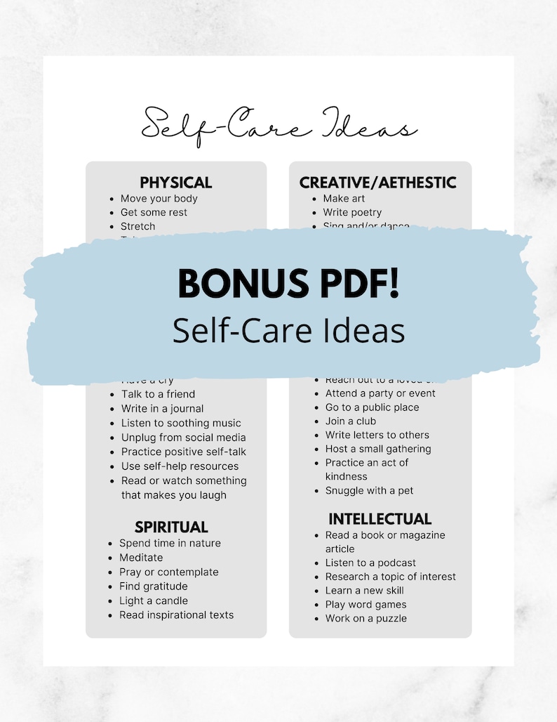 Daily Self-care Log, Self Care Planner, Mental Health, Printable ...