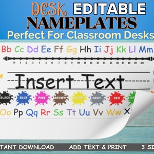 Editable Desk Nameplates | Printable | Classroom Desk Labels | Back to ...