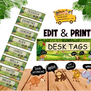 NATURE Name Tags | EDIT & PRINT | Desk Nameplates | Animal Classroom ...