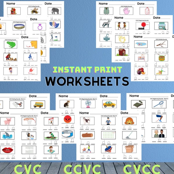 Sound Review Worksheets Beginning Sounds Middle Sounds Ending Sounds ...