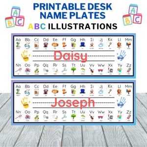 ABC Chart Desk Nameplates | Printable | Classroom Desk Labels | Back to ...