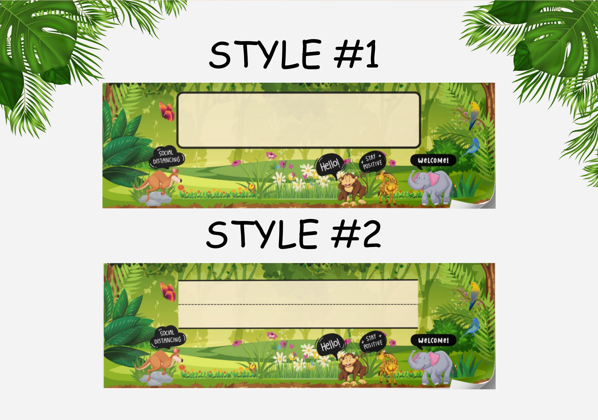 NATURE Name Tags | EDIT & PRINT | Desk Nameplates | Animal Classroom ...
