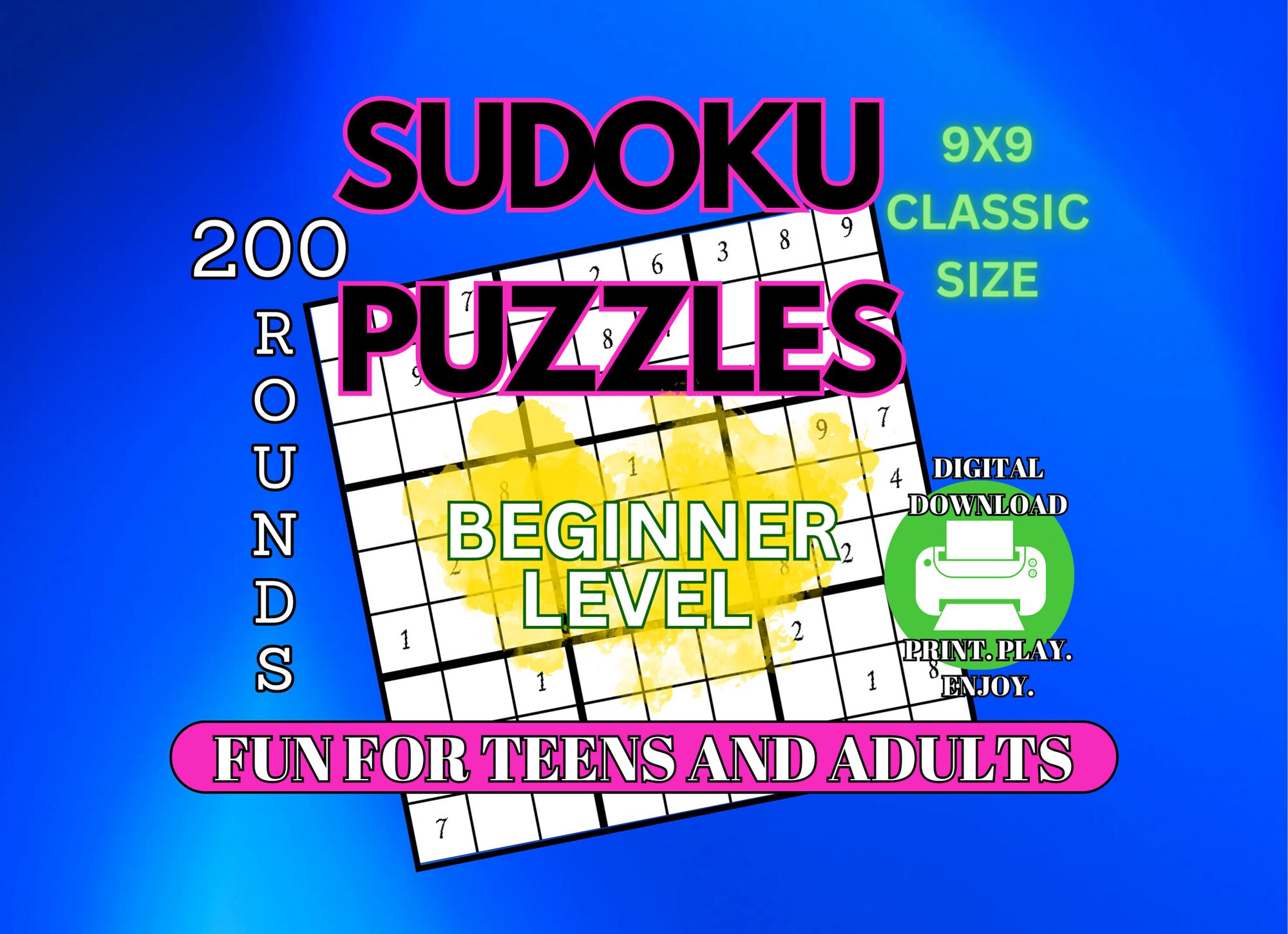 200 Sudoku Puzzles-for Beginners | Easy Sudoku Games | 9x9 Easy Sudoku ...